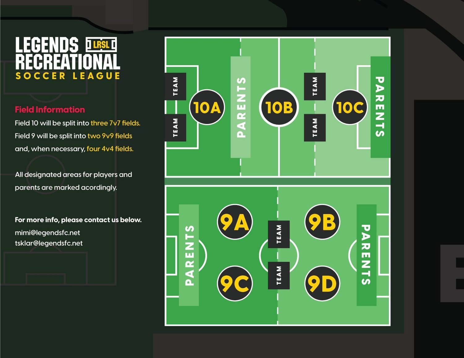 Field Maps — Legends Rec Soccer League