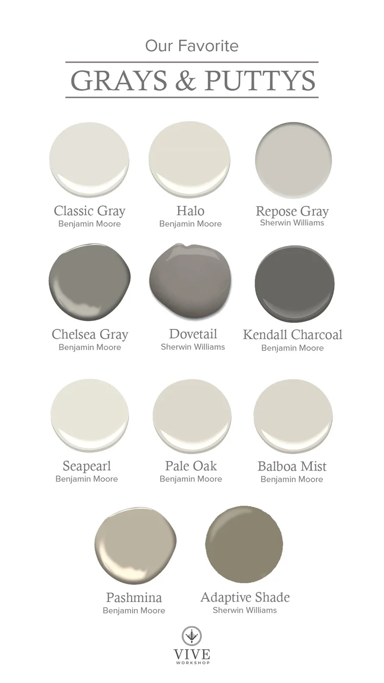 Our favorite gray and putty paint colors. — MOSSY LIVING CO. | Houston ...