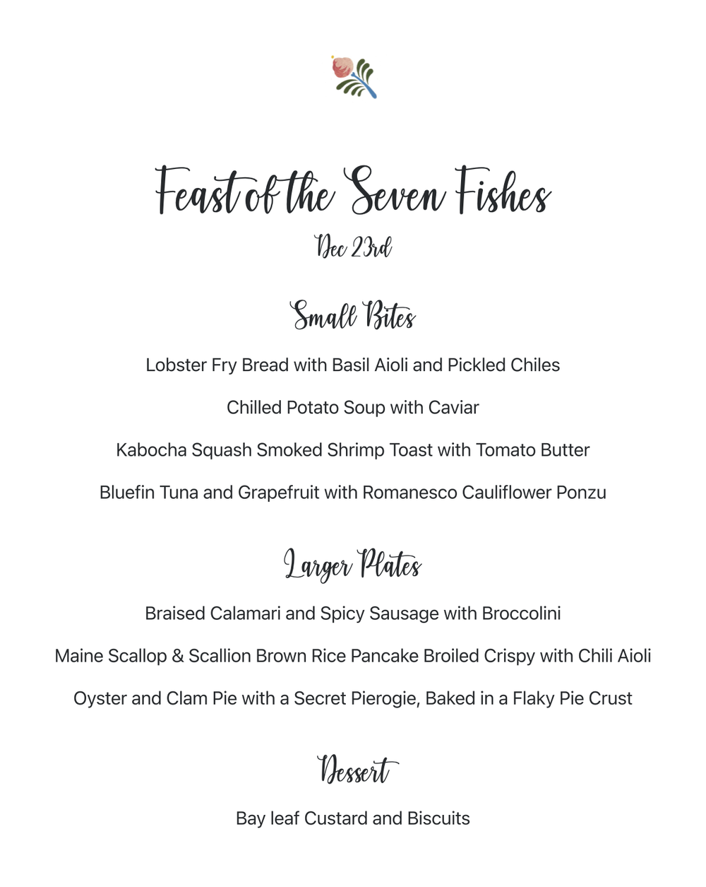 Menus — Little Donna's