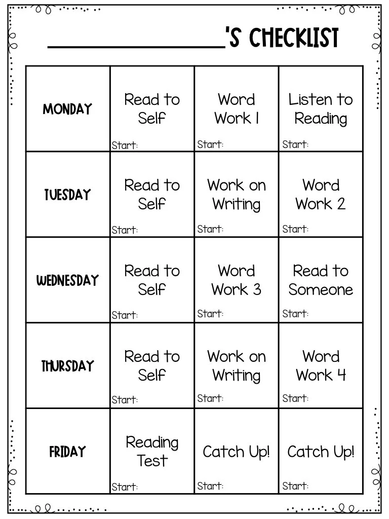 The Reading Center Checklist — The Simple Classroom
