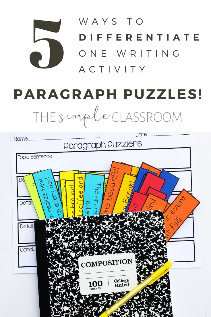 5 Ways to Differentiate with Paragraph Puzzles — The Simple Classroom