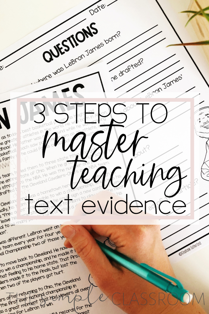 Three-Step Approach to Citing Text Evidence | Small Group Engagement ...