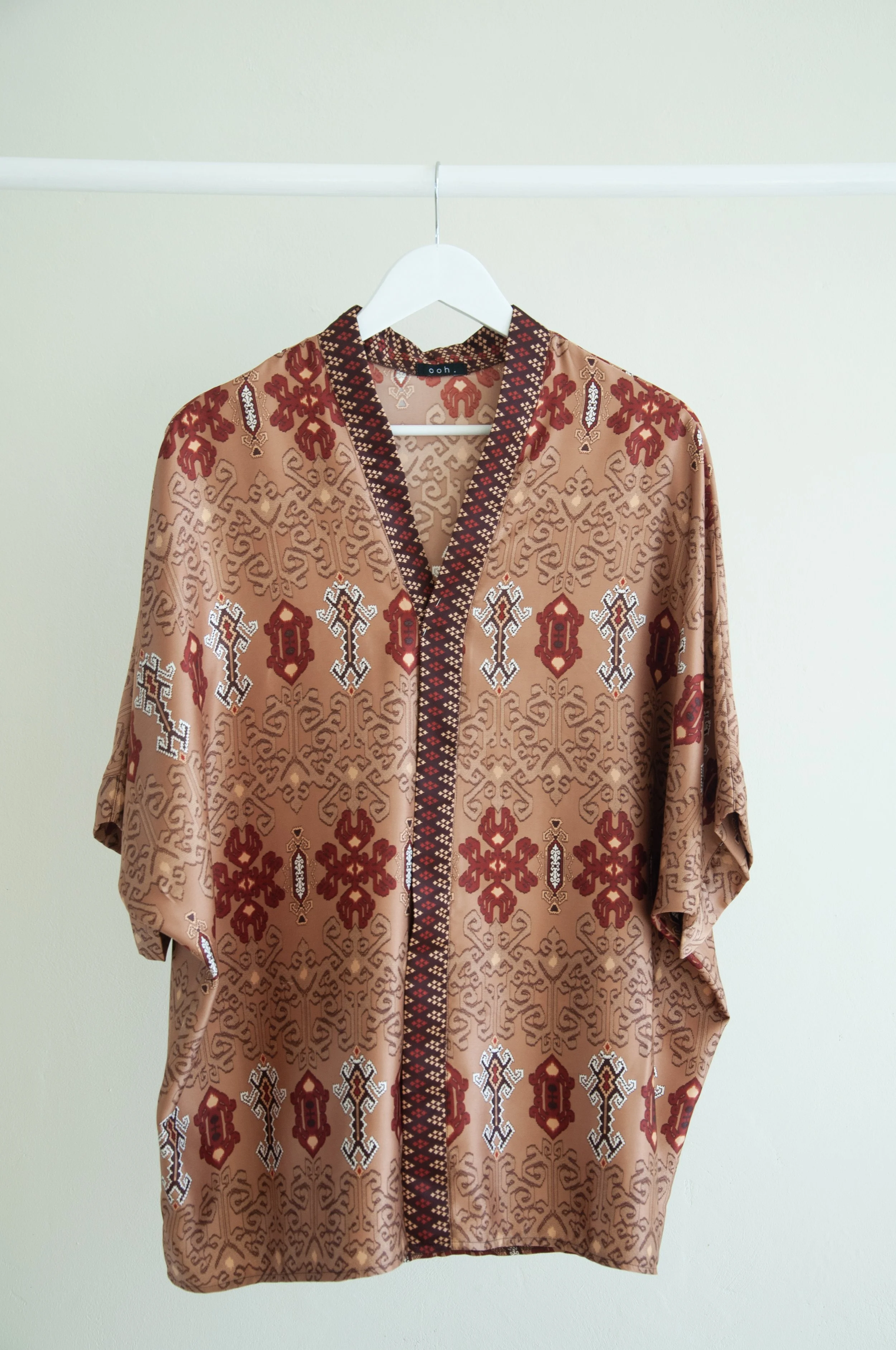 Shop Origin Of Hearts conscious Resort Wear silk kimono unisex ...