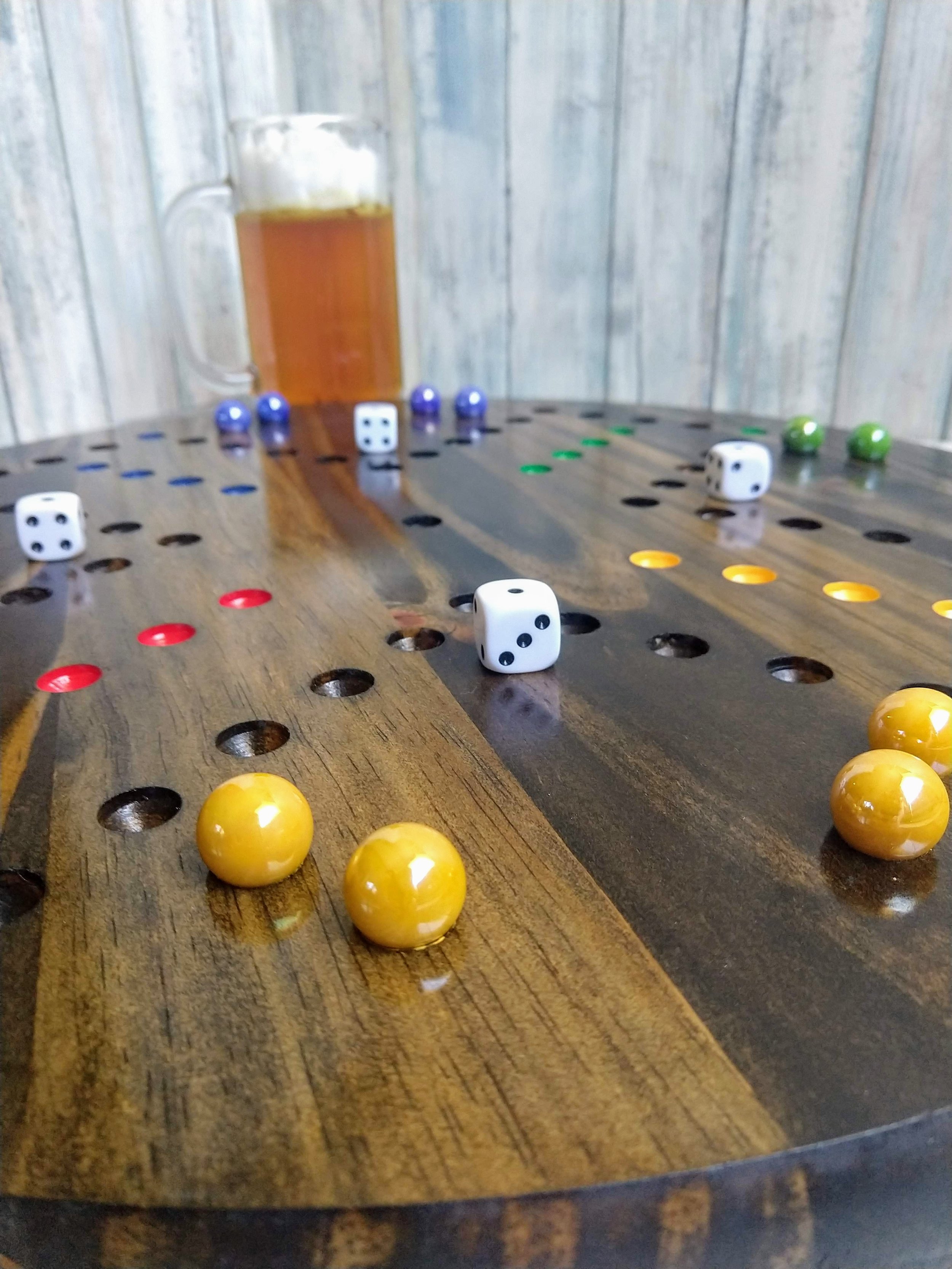 4 player Wahoo game on 24" Extra large round with regular marbles ...