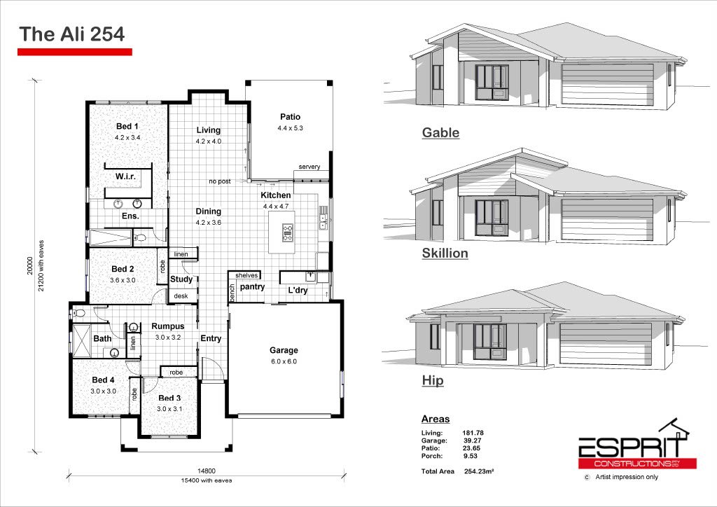 250m2 + — Esprit Constructions | Mackay Builders