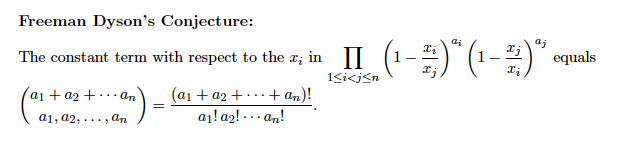 My Mathematical Journey: The q-Dyson theorem – Mathematical Association ...