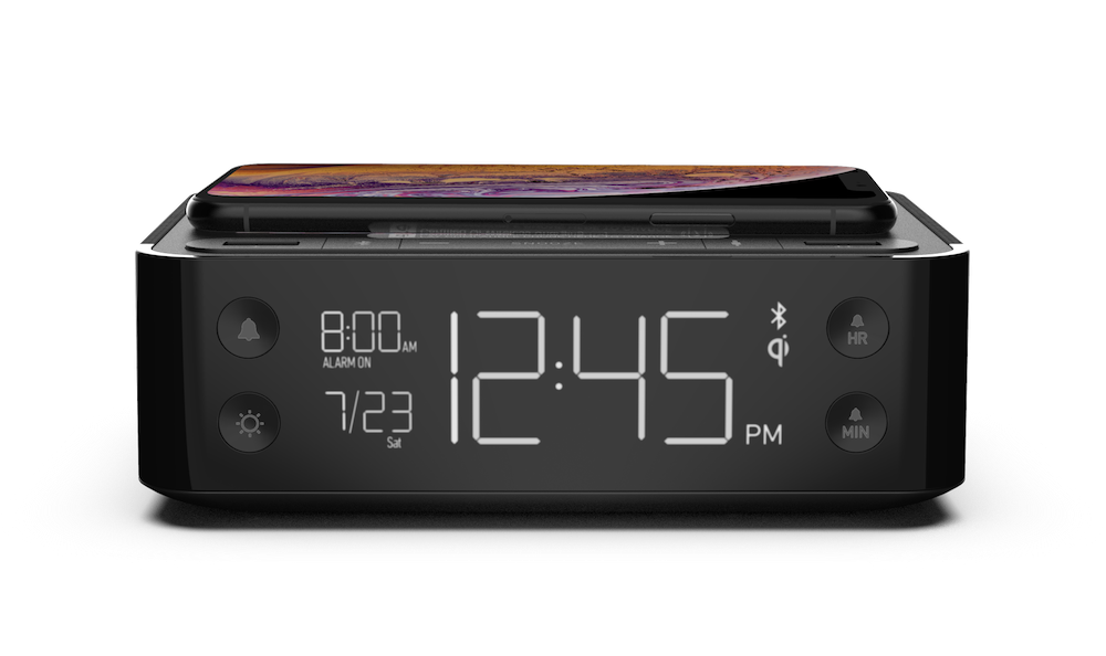 Modern Hotel Alarm Clock with 2x USB (Now with USB-C) Qi Wireless ...