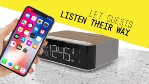 Modern Hotel Alarm Clock with 2x USB (Now with USB-C) Qi Wireless ...