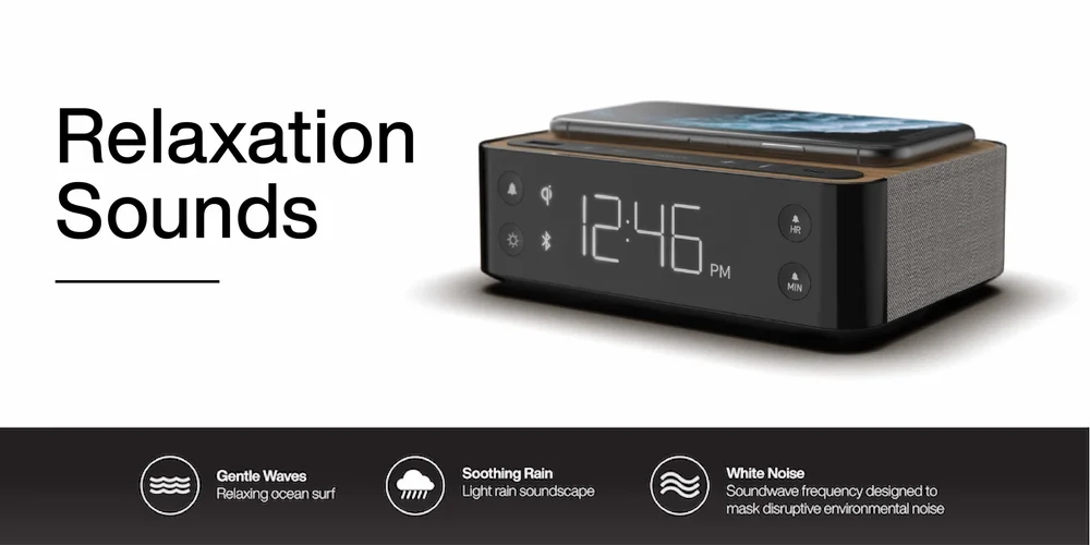 Modern Hotel Alarm Clock with 2x USB (Now with USB-C) Qi Wireless ...