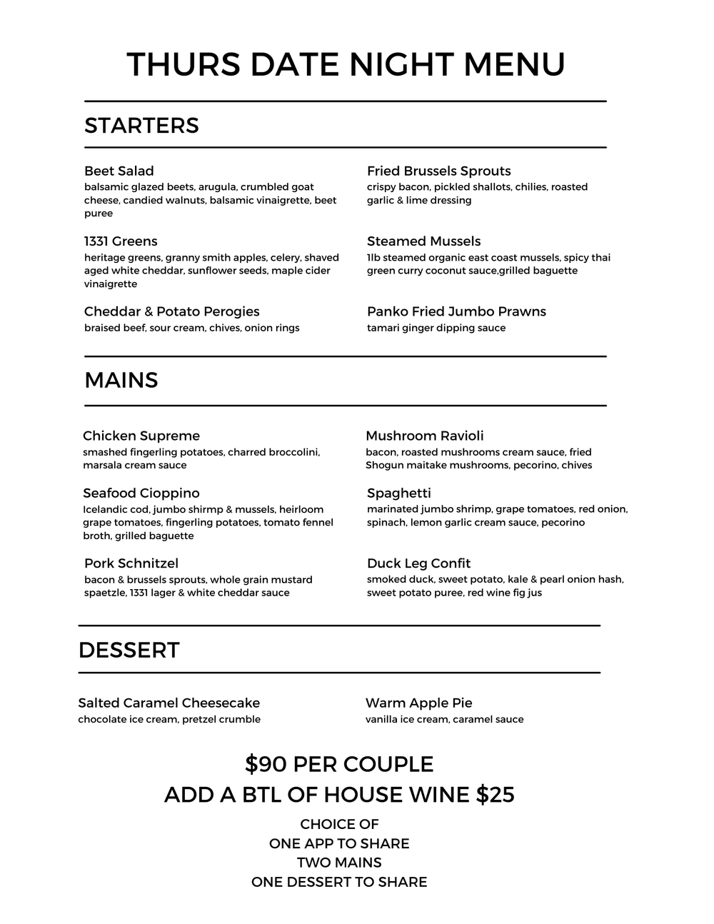 Daily Features — Taverna 1331