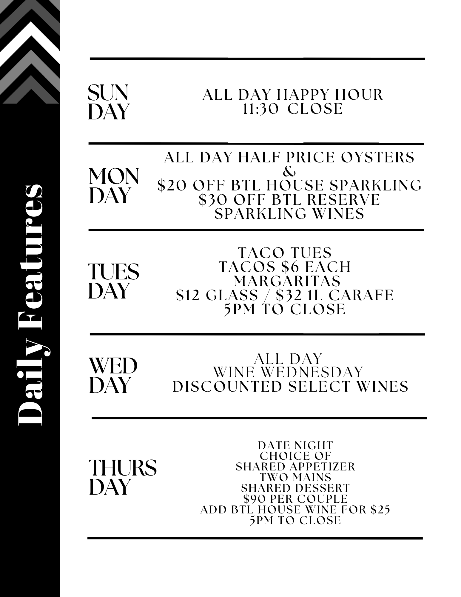 Daily Features — Taverna 1331