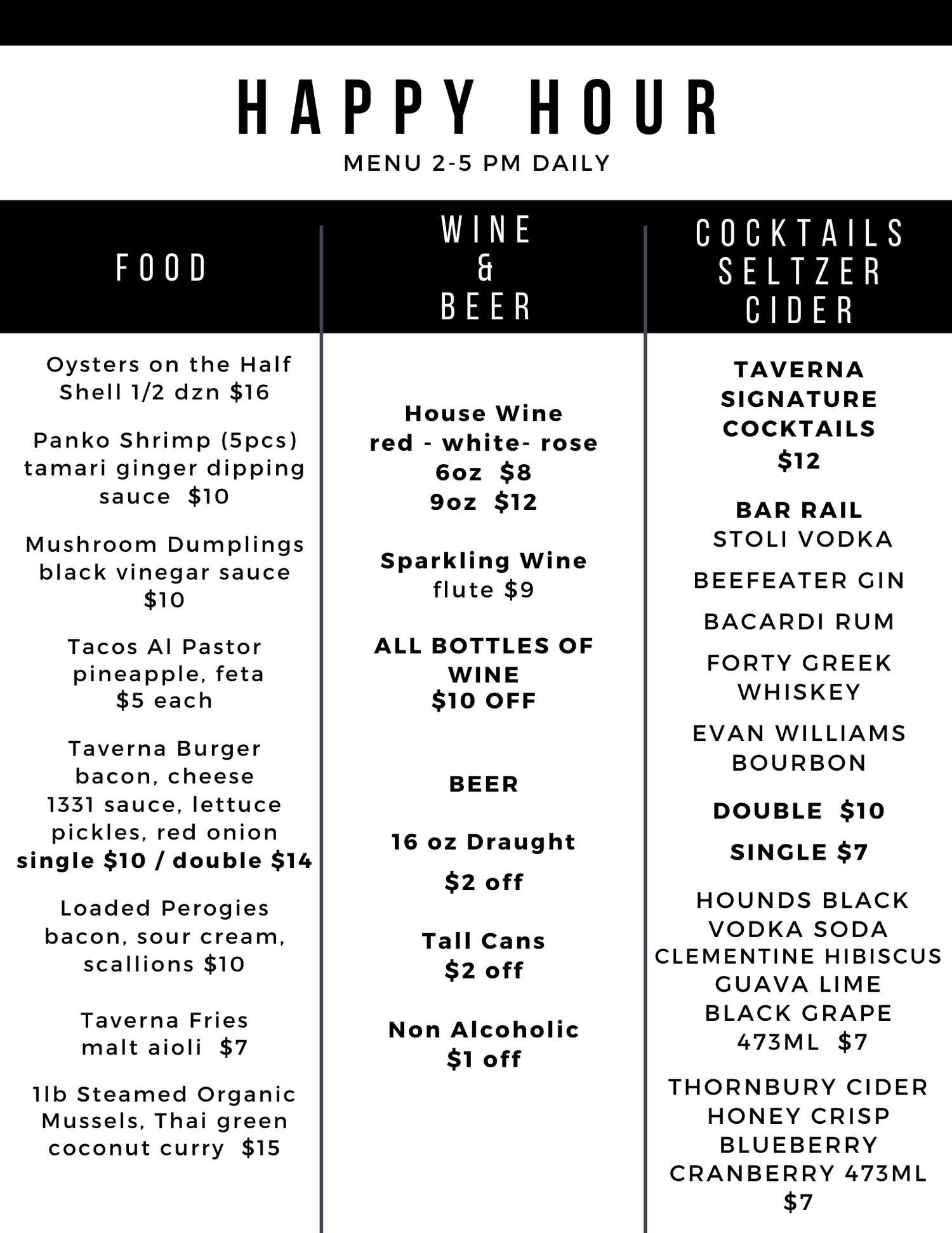 Daily Features — Taverna 1331