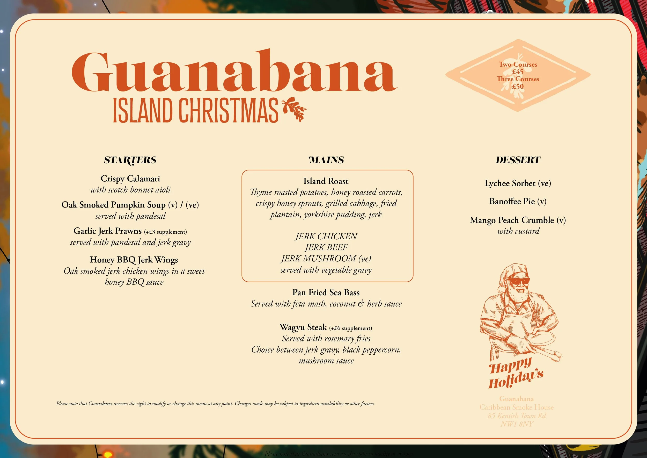 Menu — Guanabana Restaurant
