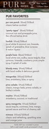 Taco Bar Menu — PUR BOUTIQUE CABANAS