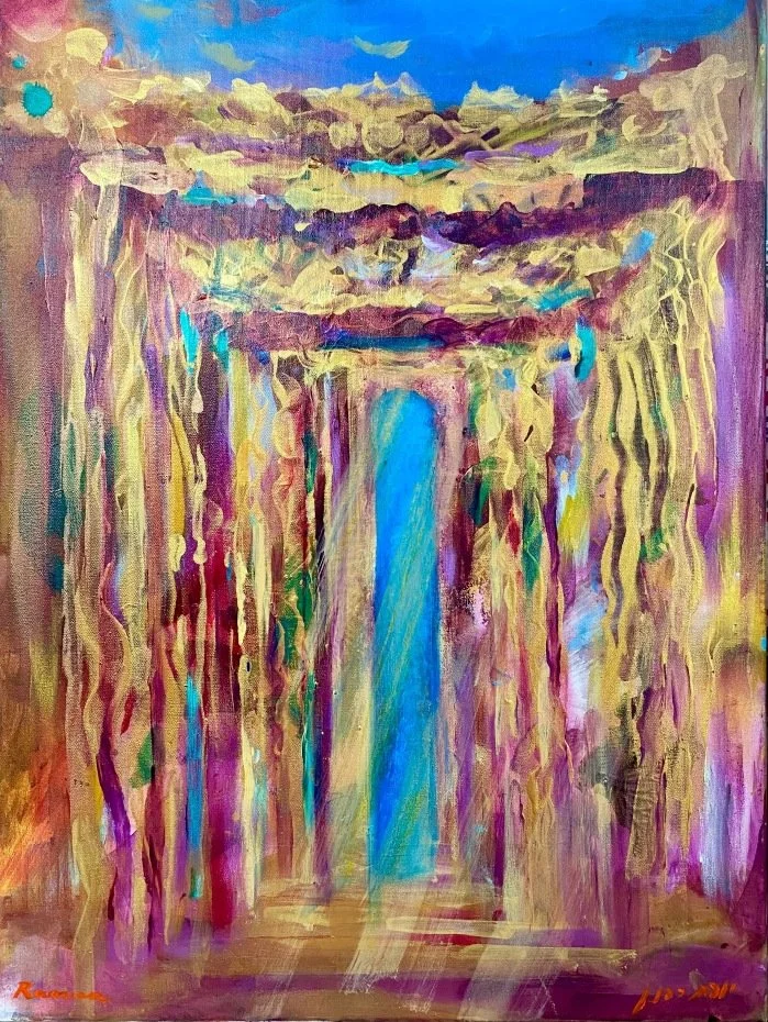 Gate of Colors painting by Yoram Raanan – vibrant Jewish art full of ...