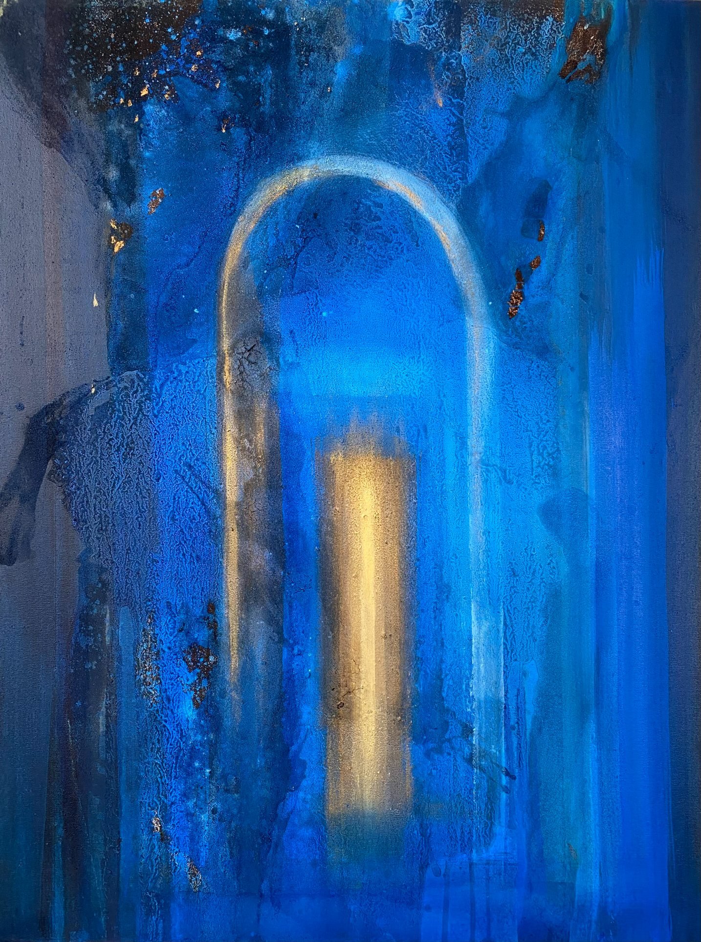 Gate of Golden Mystery painting by Jewish artist Yoram Raanan — Raanan Art