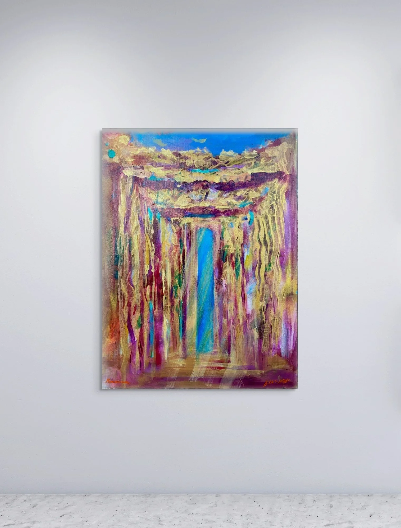 Gate of Colors painting by Yoram Raanan – vibrant Jewish art full of ...