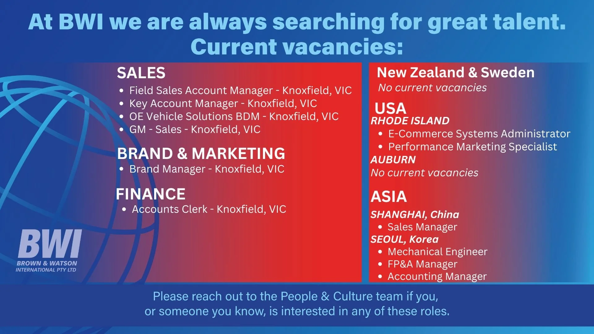 Join Us — Brown & Watson International