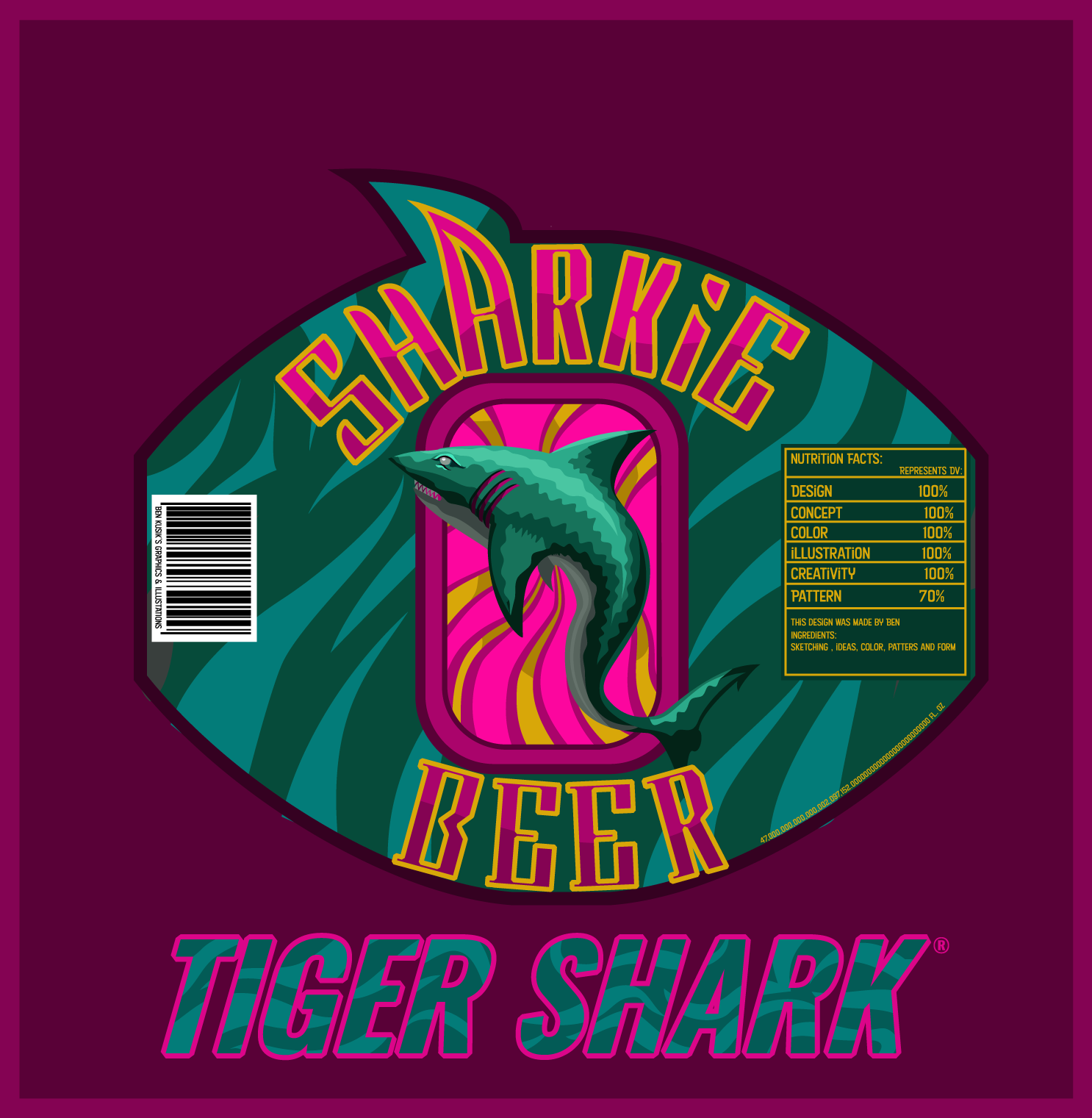 SHARKIE BEER LABEL DESIGN (PERSONAL PROJECT) — Ben Kusik