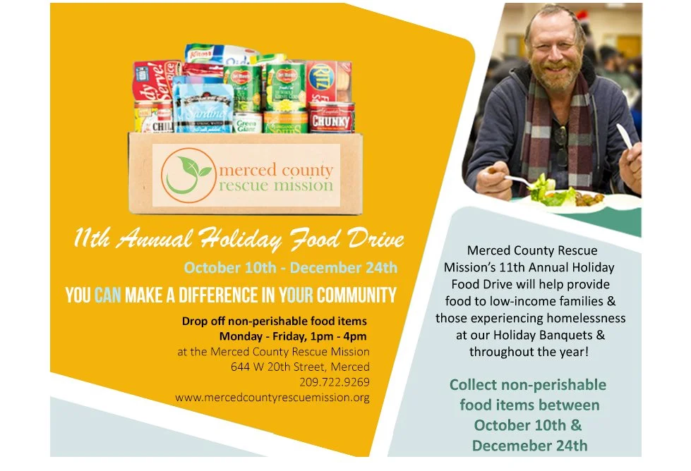 Annual Holiday Food Drive & Holiday Banquets — Merced County Rescue Mission