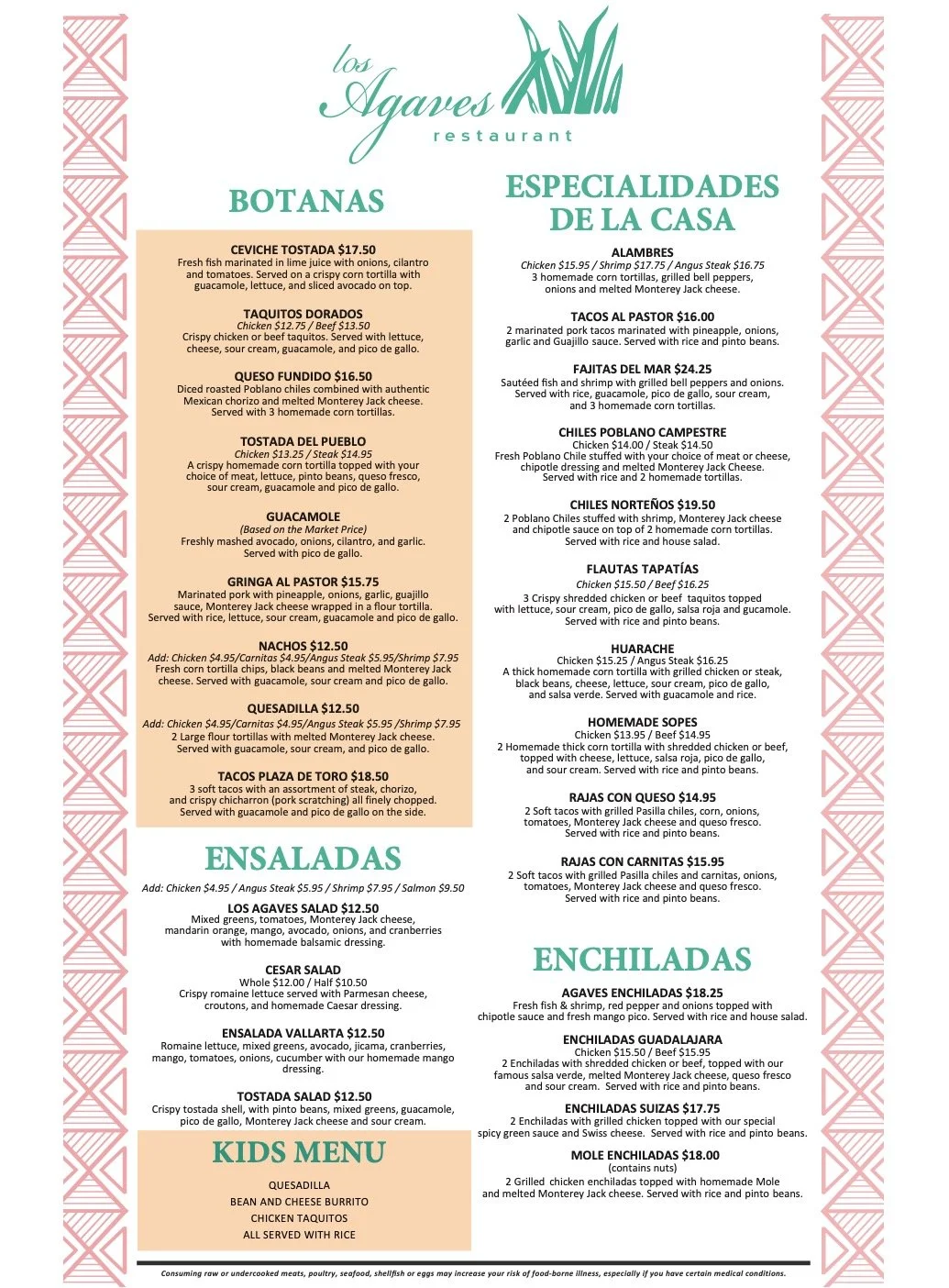 Goleta Menu | Los Agaves Mexican Restaurant