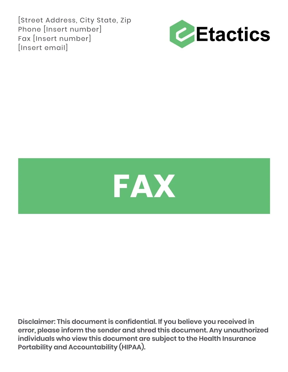 HIPAA Compliant Fax Cover Sheet: Why You Need Them and Examples — Etactics