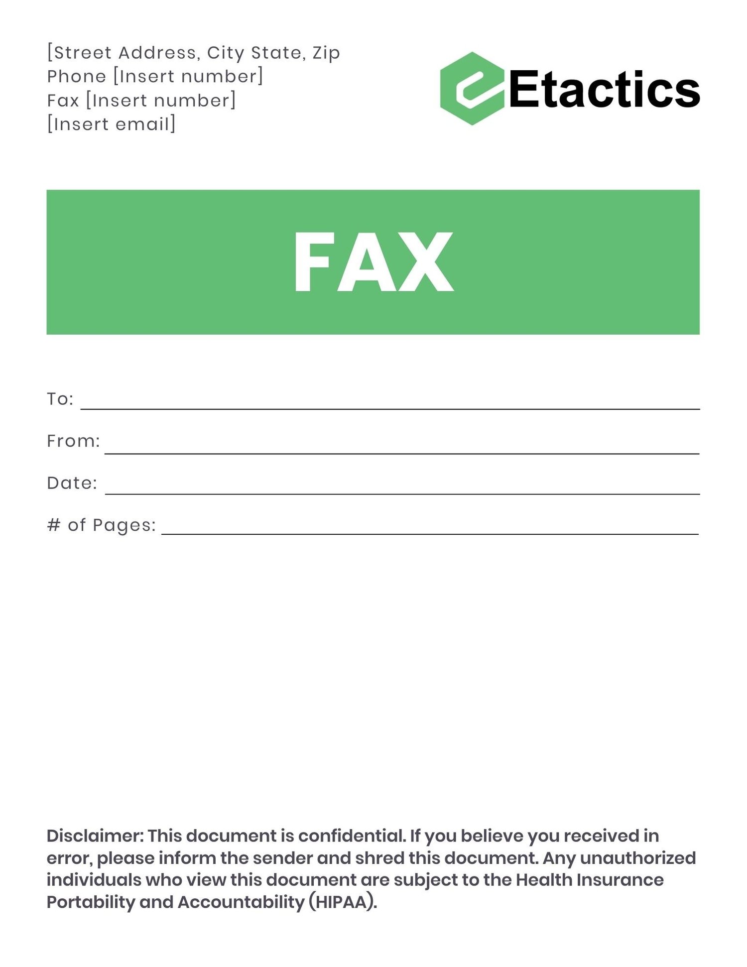 HIPAA Compliant Fax Cover Sheet: Why You Need Them and Examples — Etactics