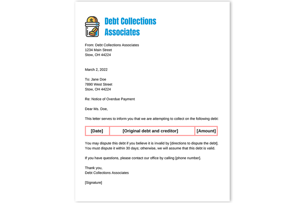 Debt Collection Letter Examples: Sample Letters and Templates Included ...