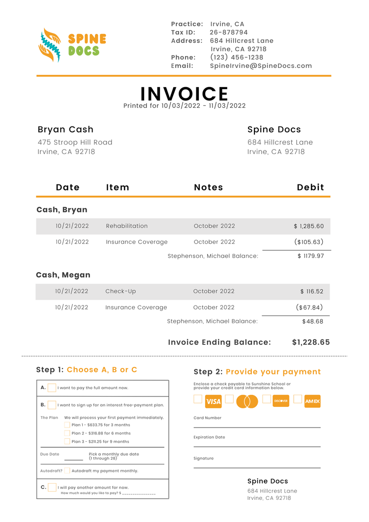 5 Chiropractor Invoice Templates That Stretch Your Bottom Line — Etactics