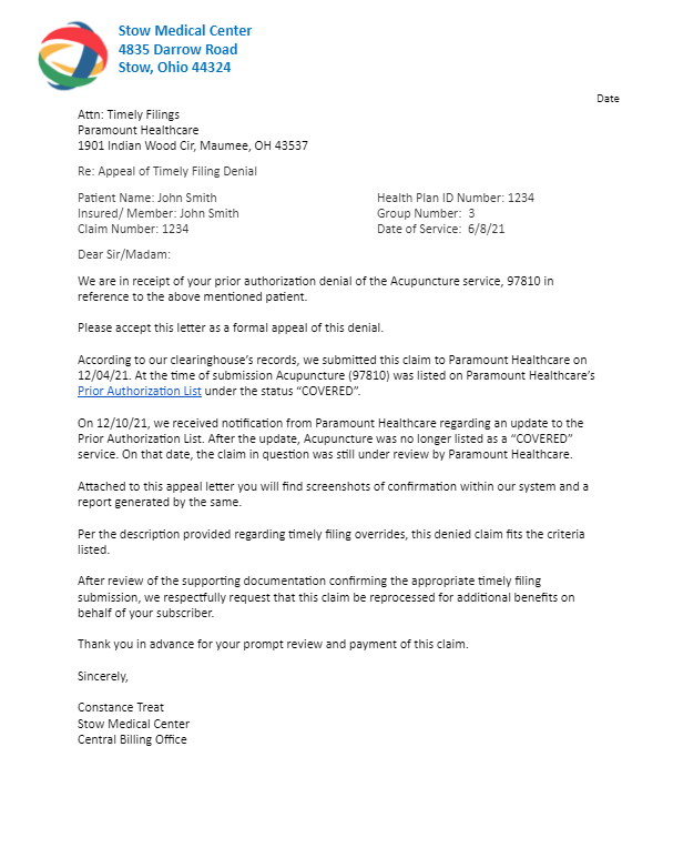 3 Powerful Sample Appeal Letter for Prior Authorization Denials — Etactics