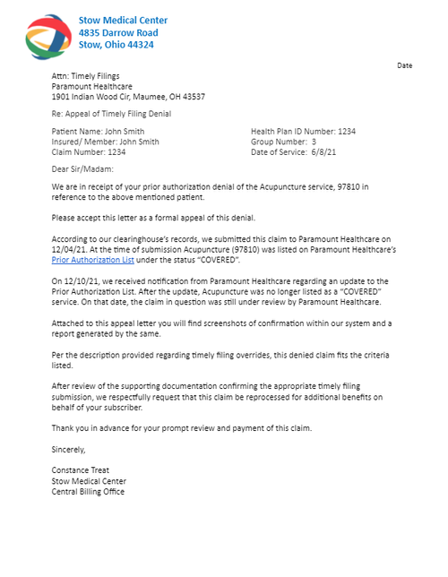 3 Powerful Sample Appeal Letter for Prior Authorization Denials — Etactics