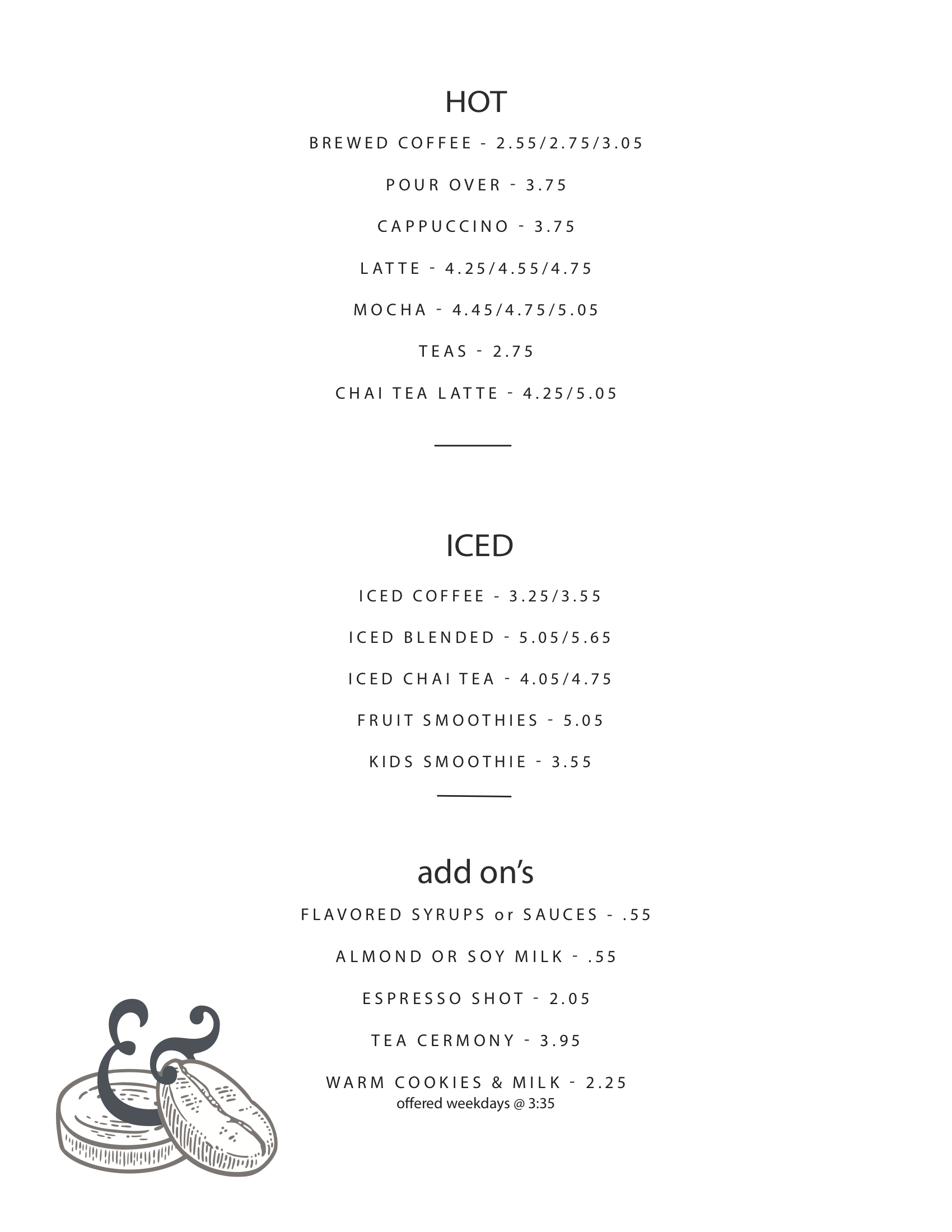 Everyday Menu — Nickel & Bean