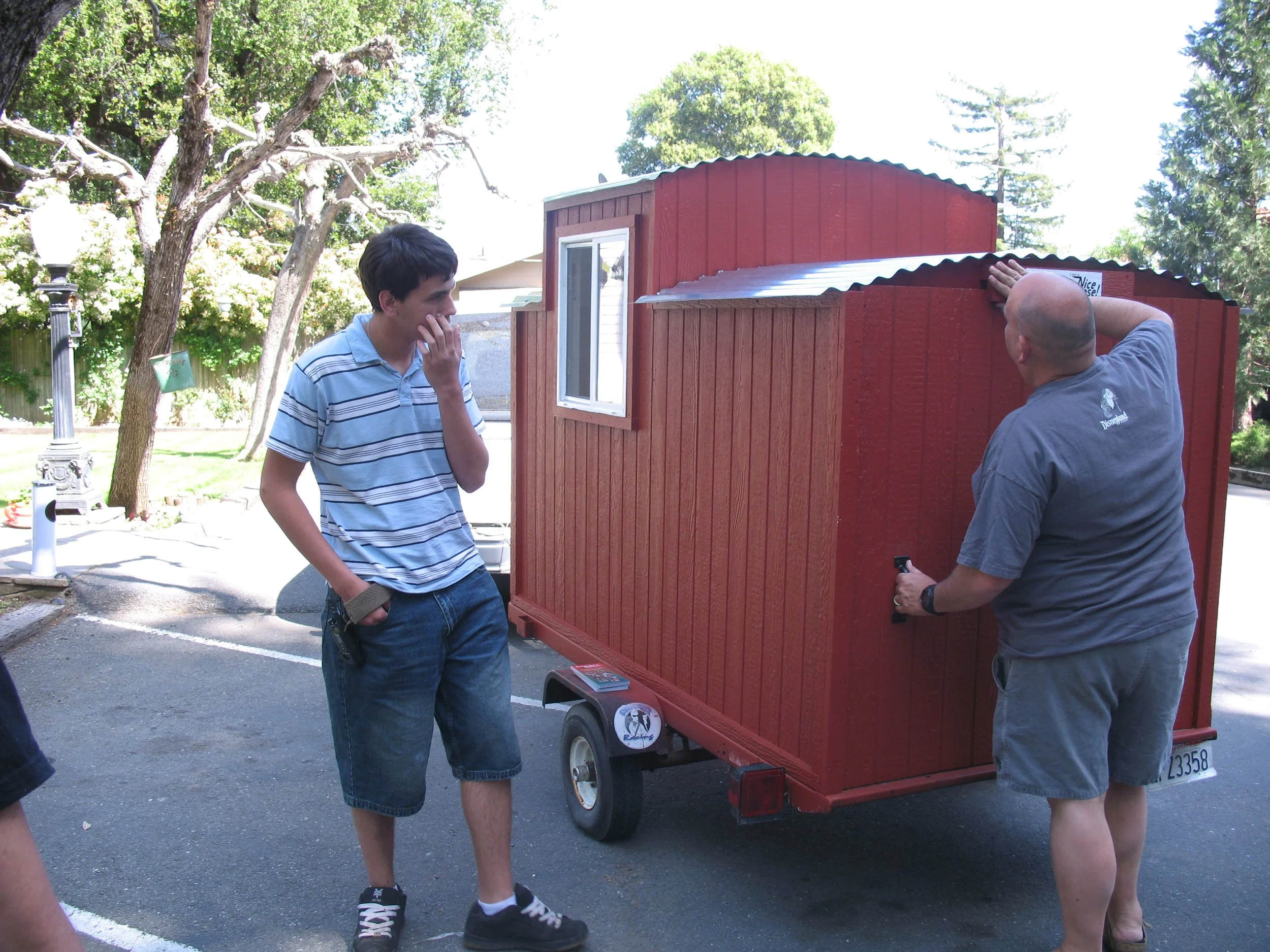 A hobo's RV - the caboose-shaped custom trailer