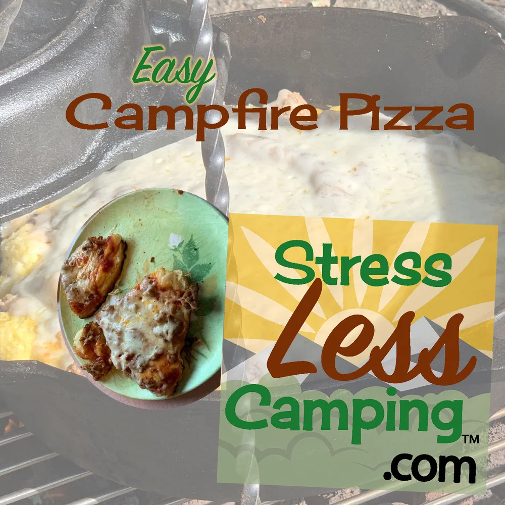 Easy affordable campfire cast iron pizza recipe