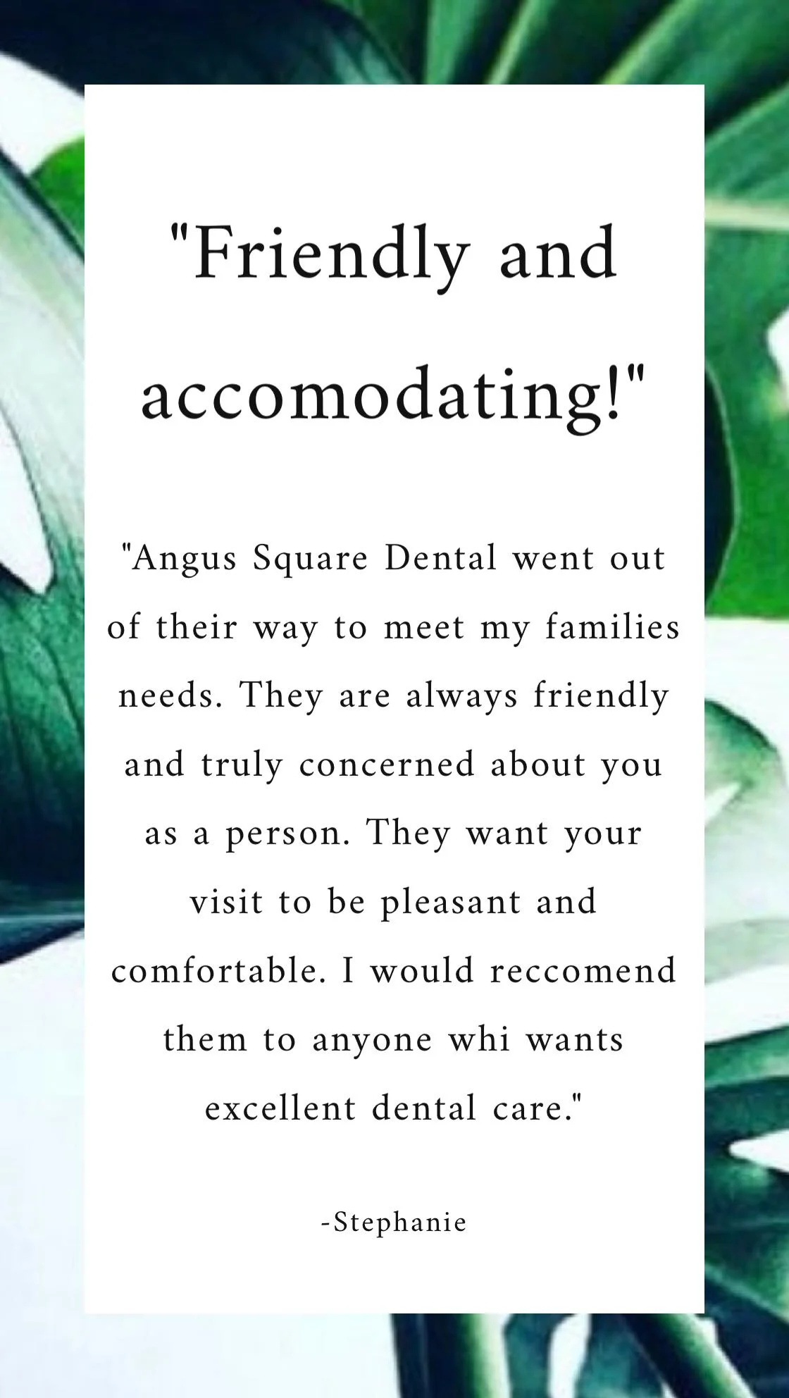 Testimonials — Angus Square Dental