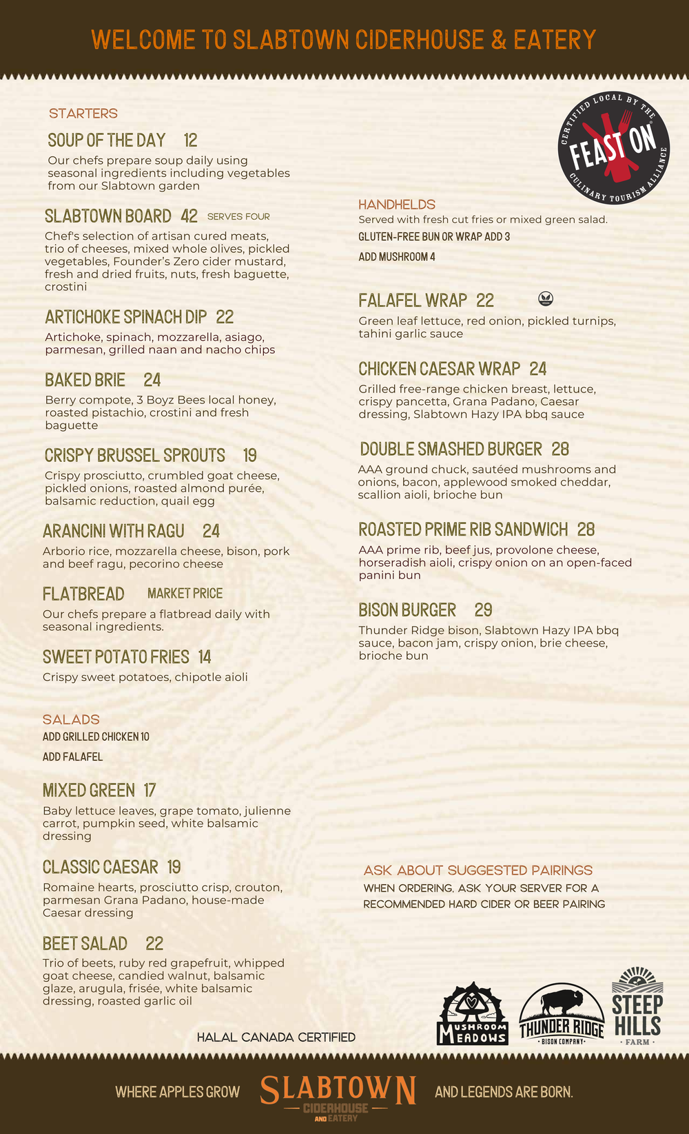Menu — Slabtown Cider Co.