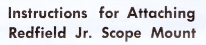 Vintage Gun Scopes — Redfield Manuals and Instructions