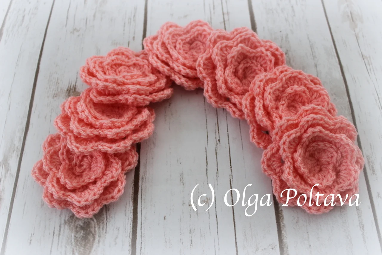 Rolled Up Crochet Rose, Easy and Quick to Make, Free Crochet Pattern ...
