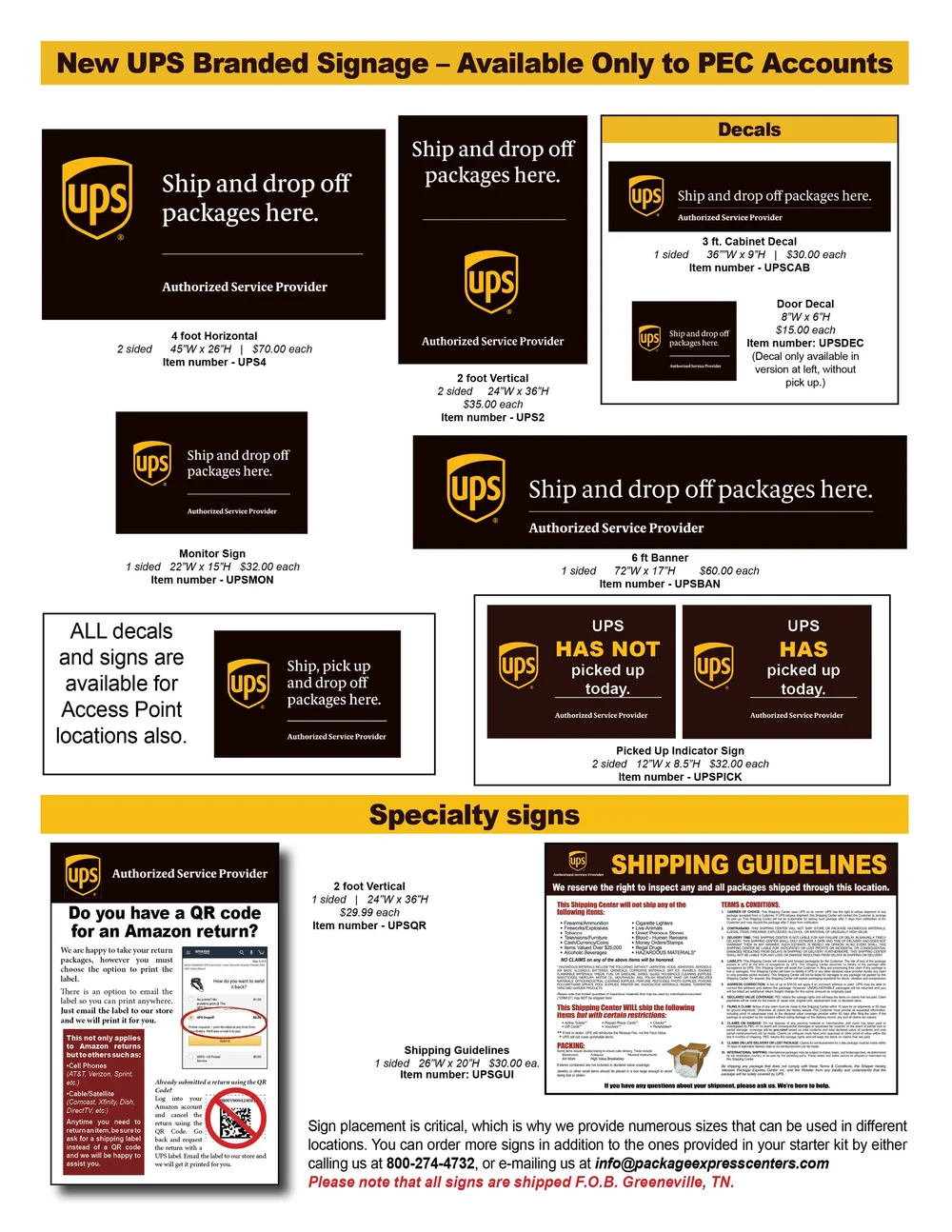 Signs — Package Express Centers