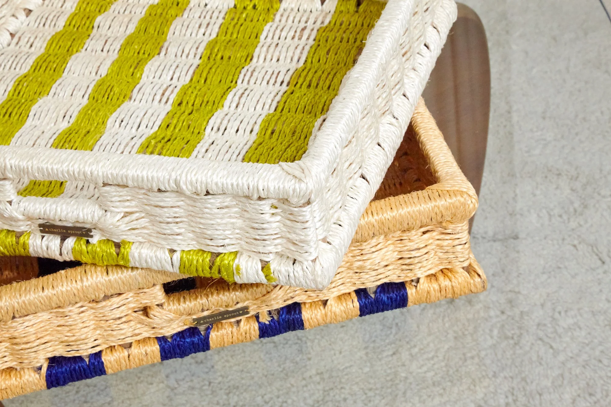 cabana tray - cream / citron — charlie sprout