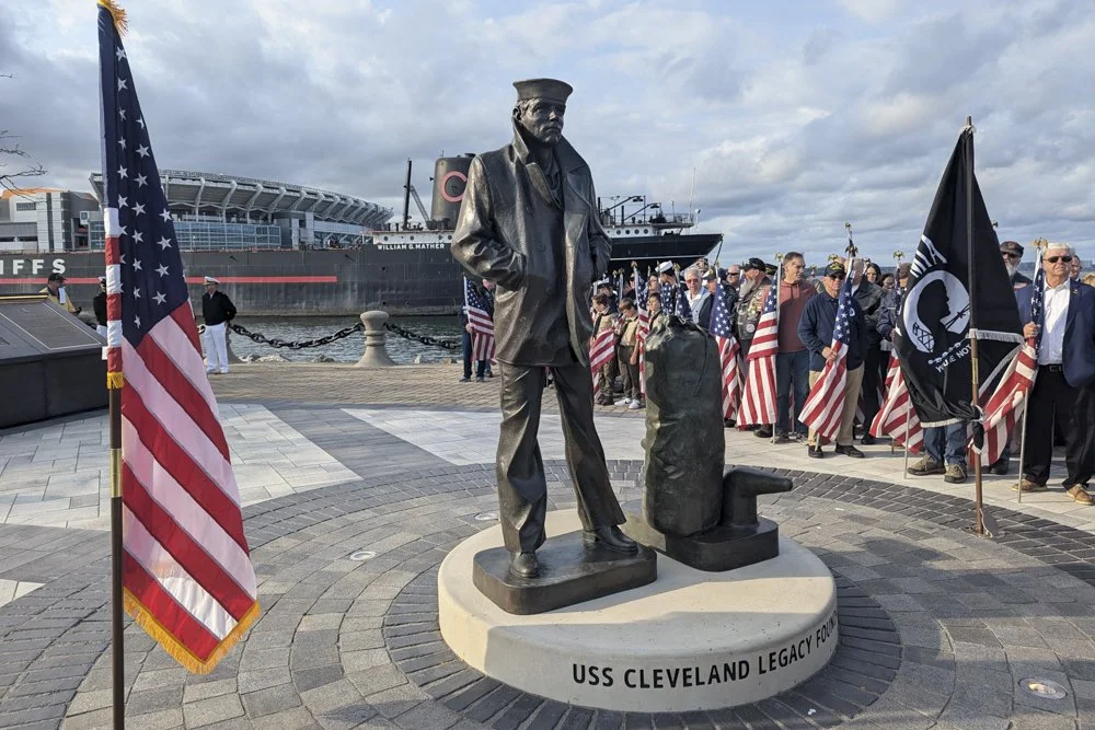 Standing Watch: Lone Sailor Statue unveiled at new home in Voinovich ...