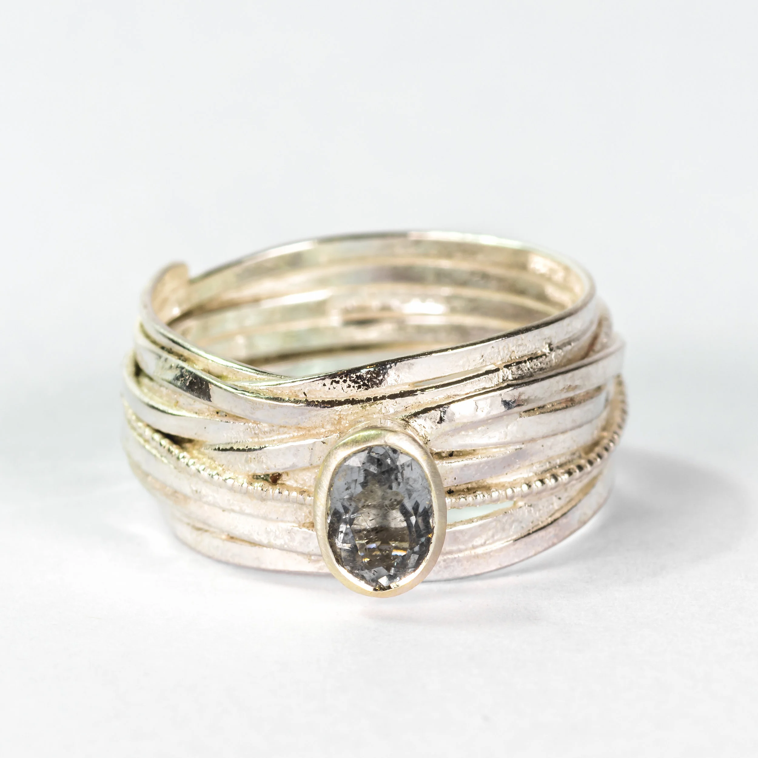 Coil ring with dotty detail and tourmaline — Elizabeth Chamberlain ...