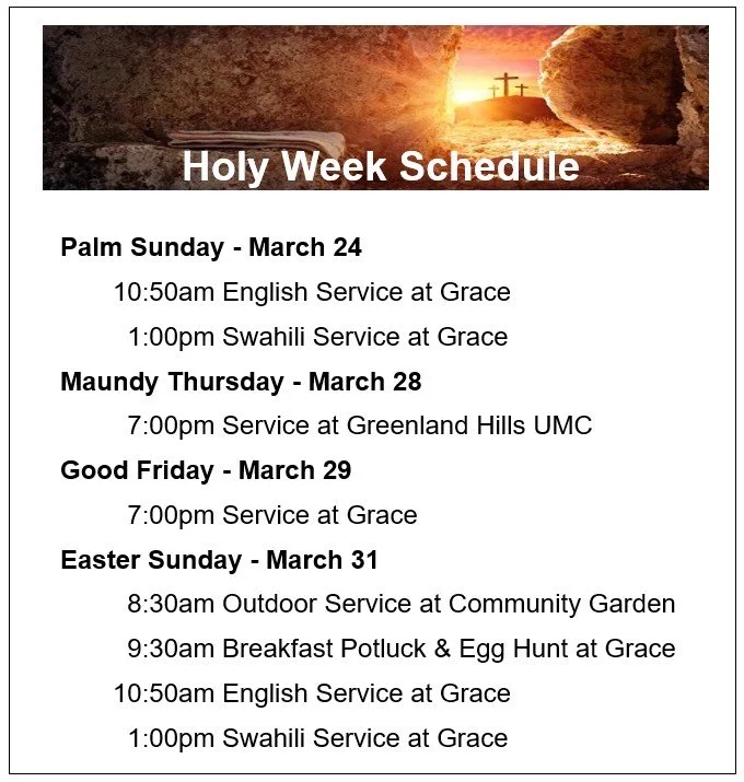 Upcoming & Recurring Events — Grace United Methodist Church