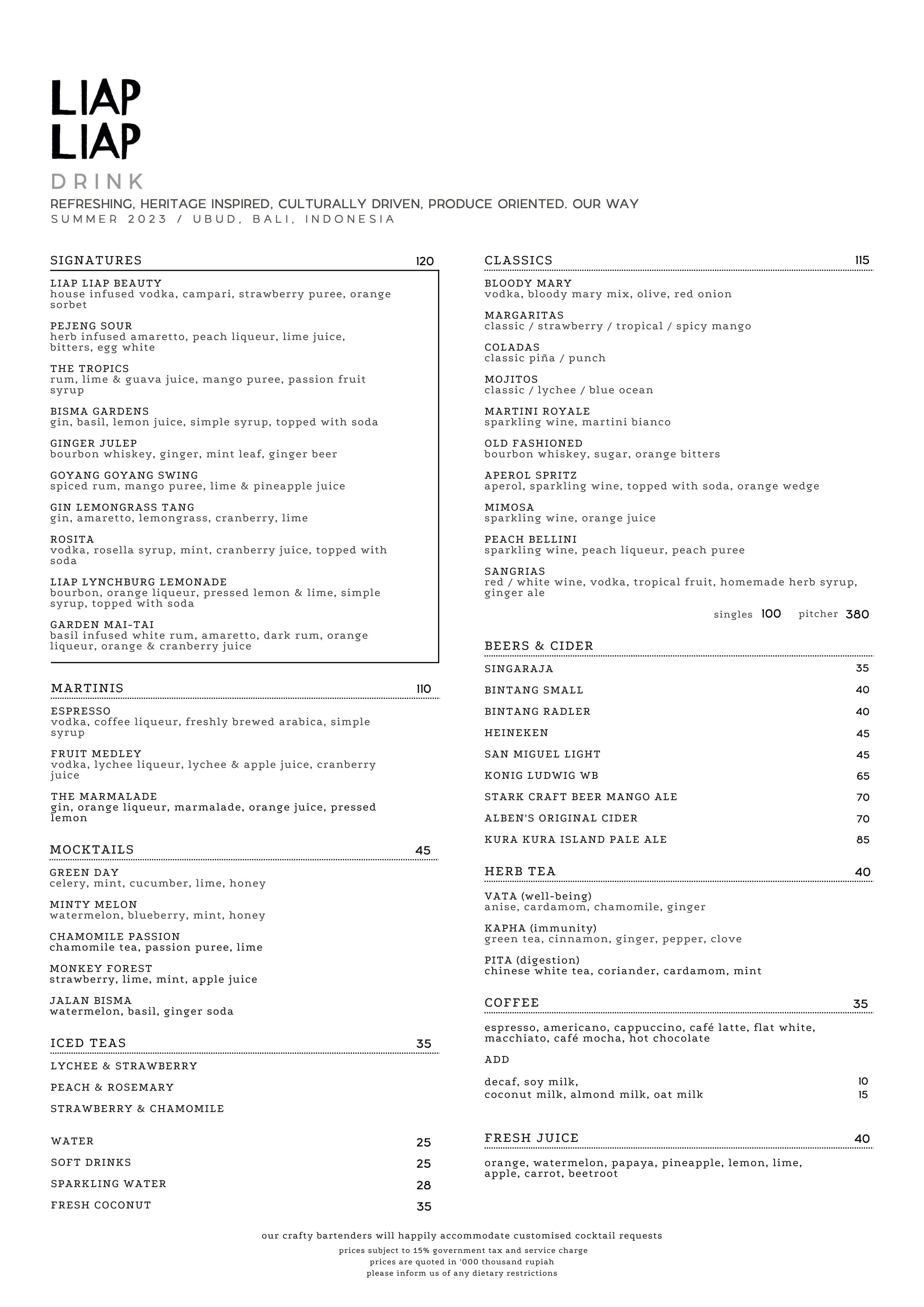 Menu — Liap Liap | Modern Indonesian Restaurant in Ubud