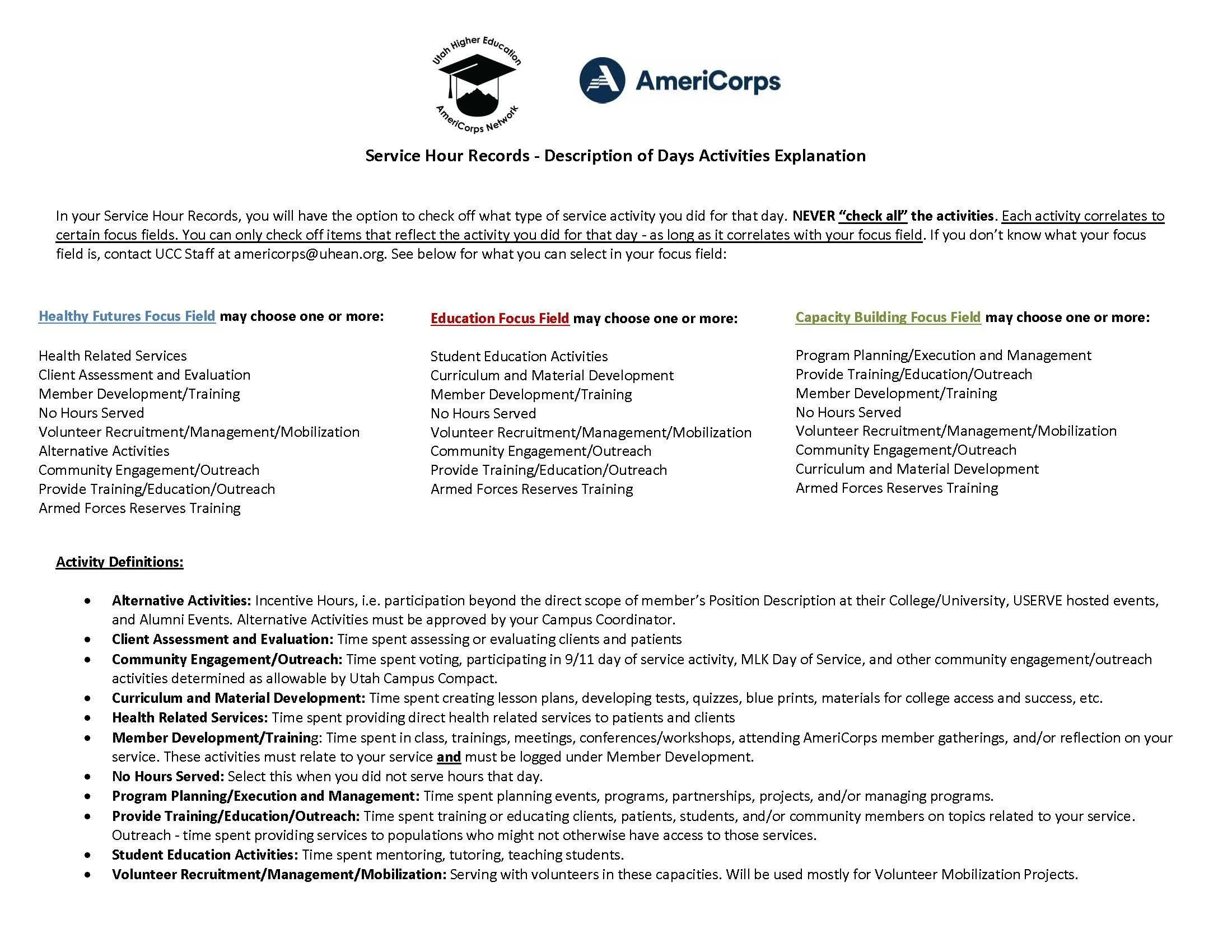 Completing Monthly Forms — One Utah Service Fellowship