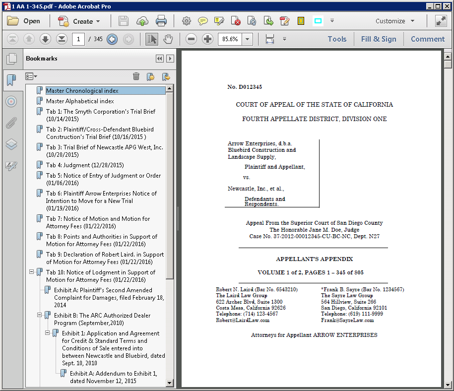 Sample Appendix Page