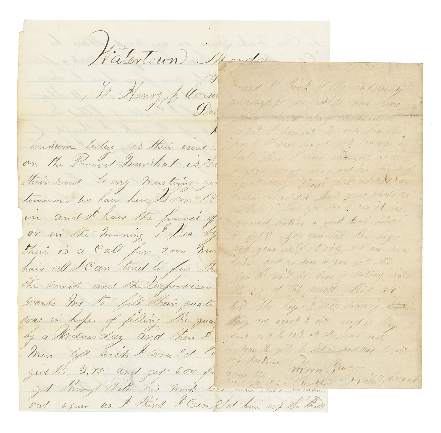 Original Letters and Documents from Civil War Soldiers — Iron Horse ...
