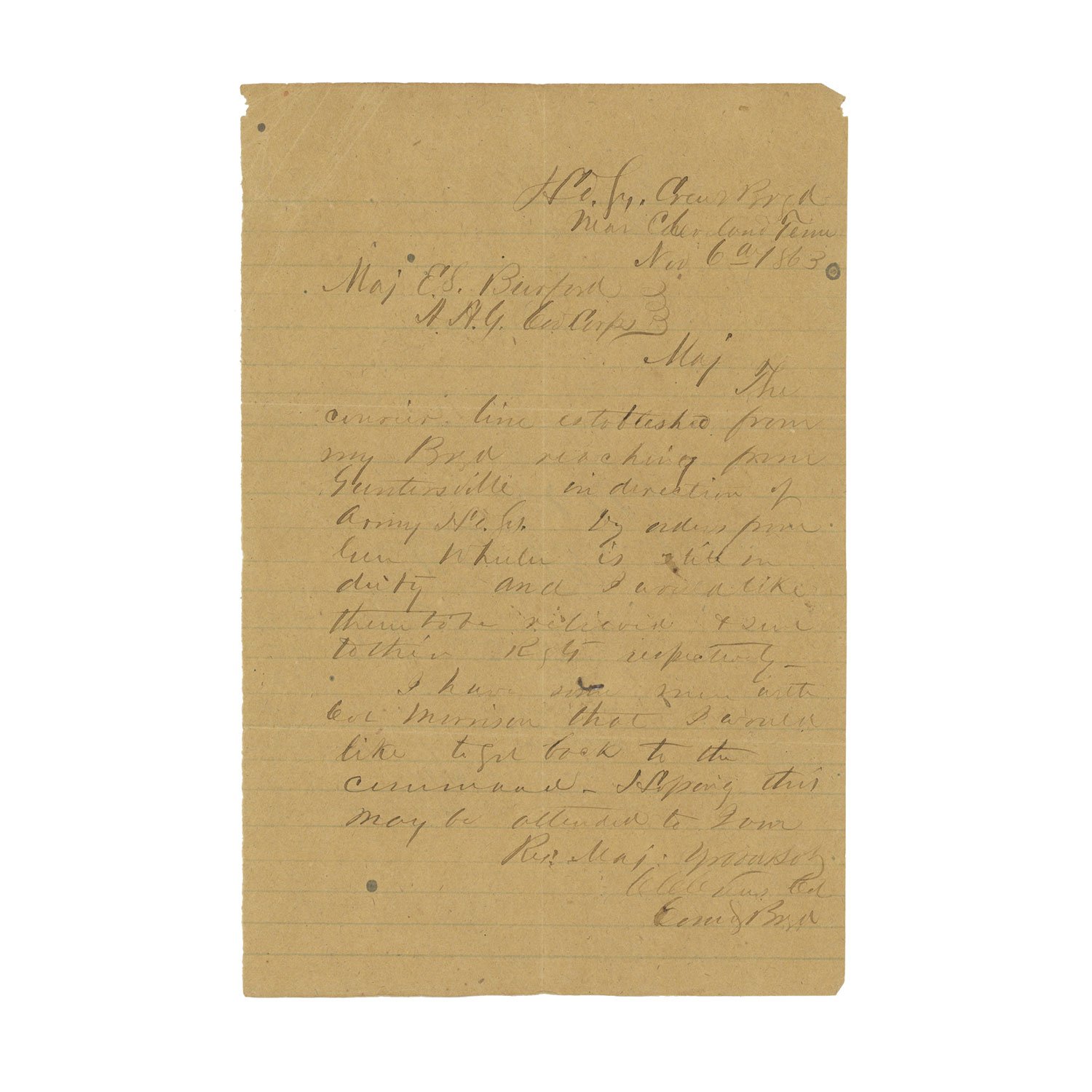 Original Letters and Documents from Civil War Soldiers — Iron Horse ...