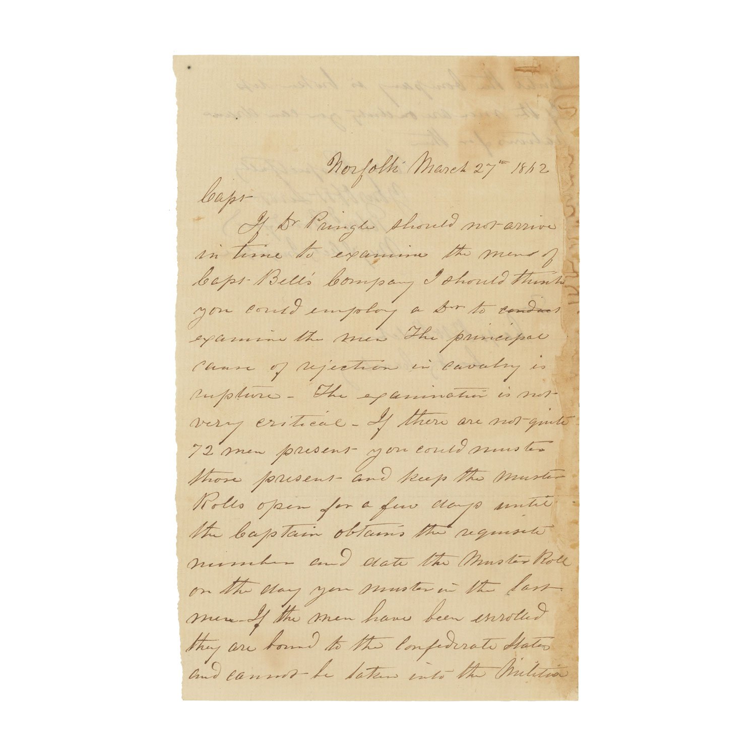 Original Letters and Documents from Civil War Soldiers — Iron Horse ...
