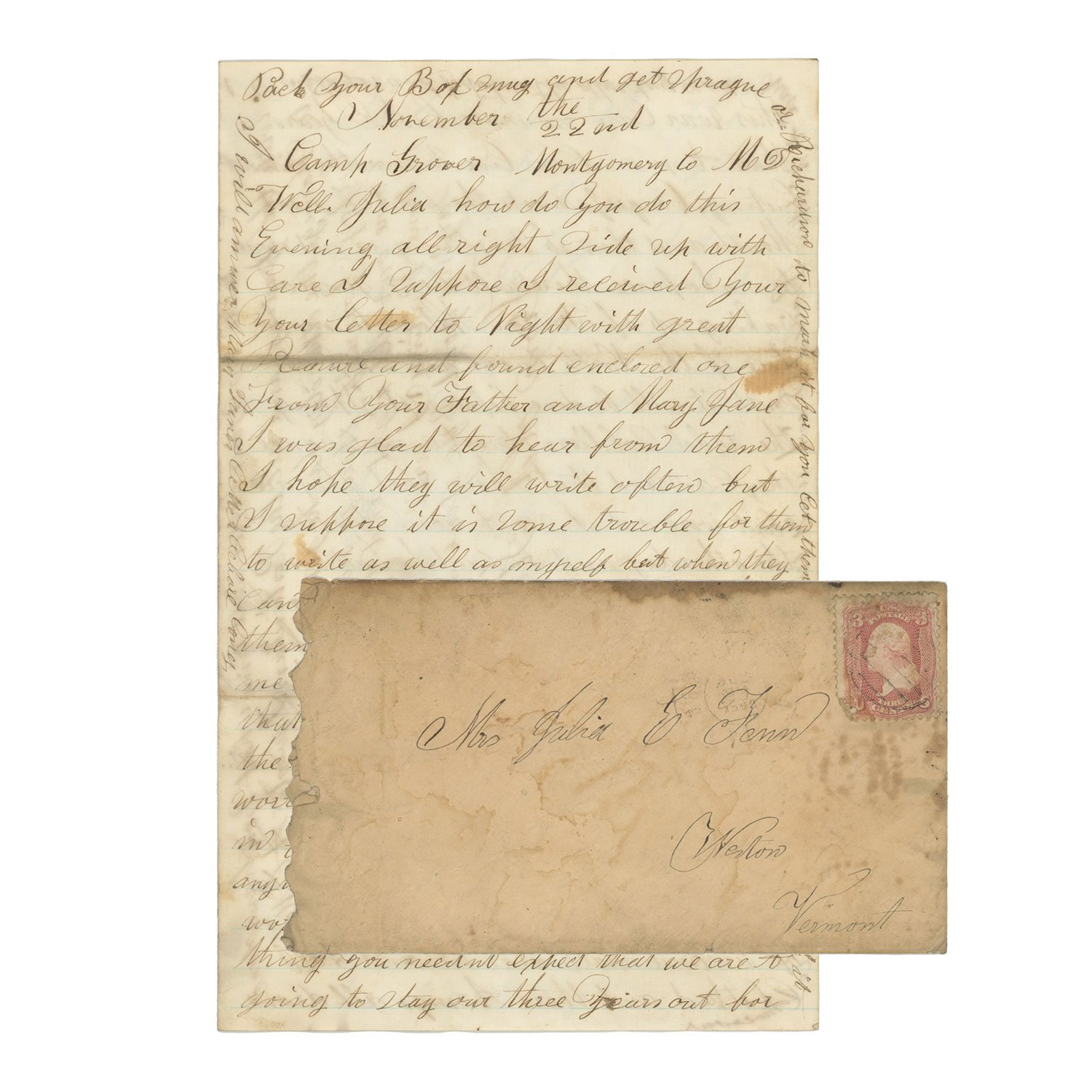 Original Letters and Documents from Civil War Soldiers — Iron Horse ...